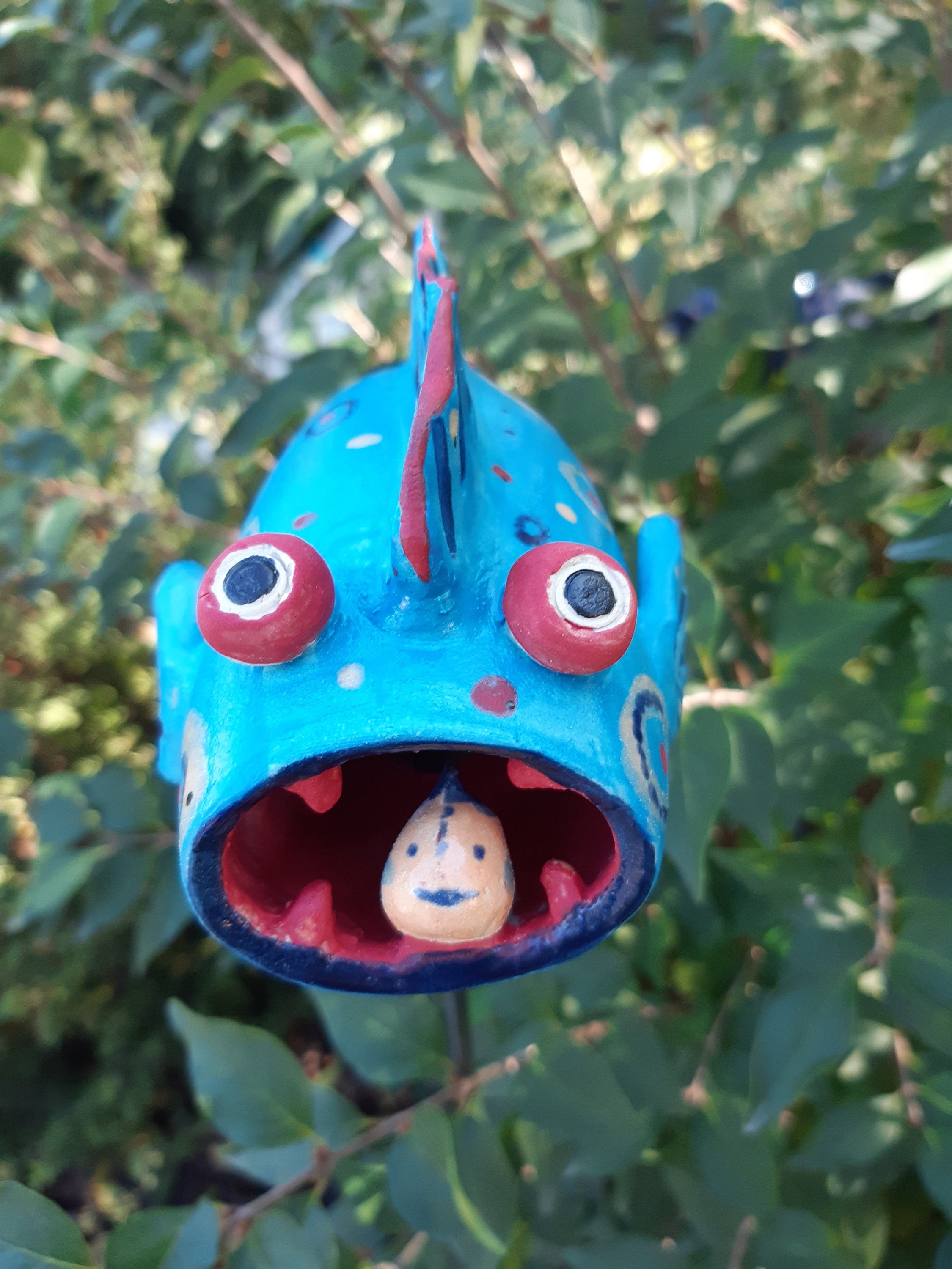 Turquoise Fish With Fish Companion Fence Stool Pond Decoration - Etsy