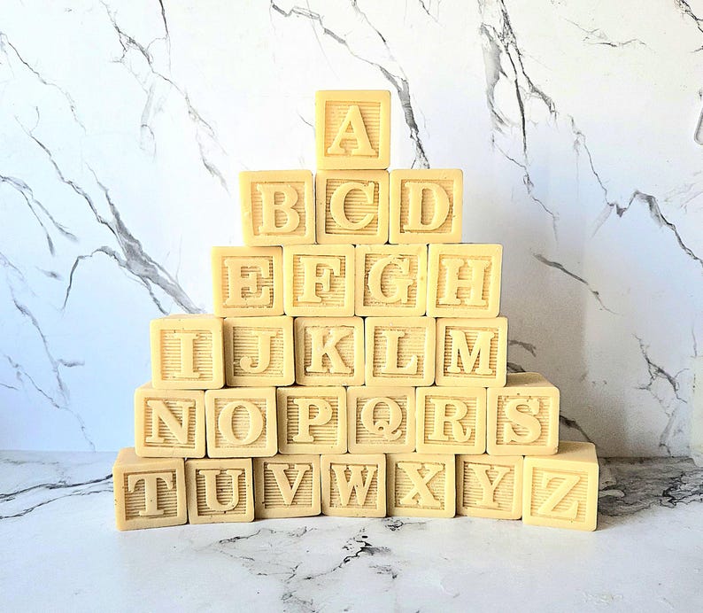 Alphabet Block Soap - Goat Milk Soap – Baby Shower Gift - Favors ...