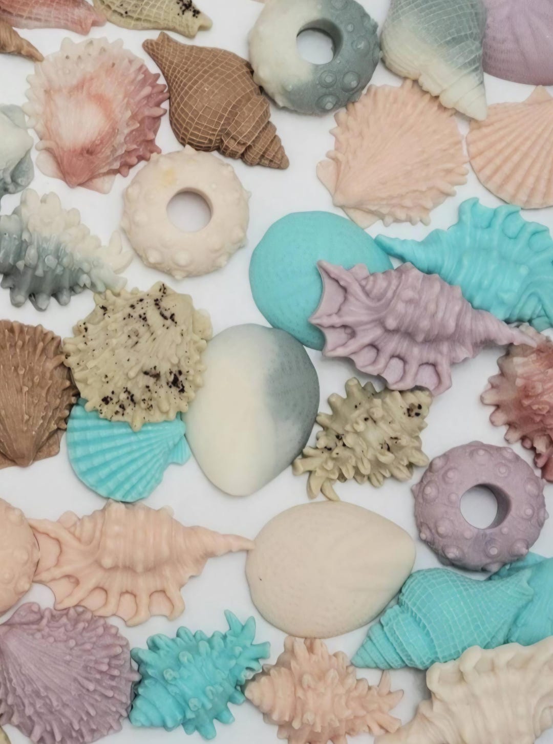 Sea Shell Soaps - Set of 7 - Favors - Beach Theme - Guest Soap - Decor ...