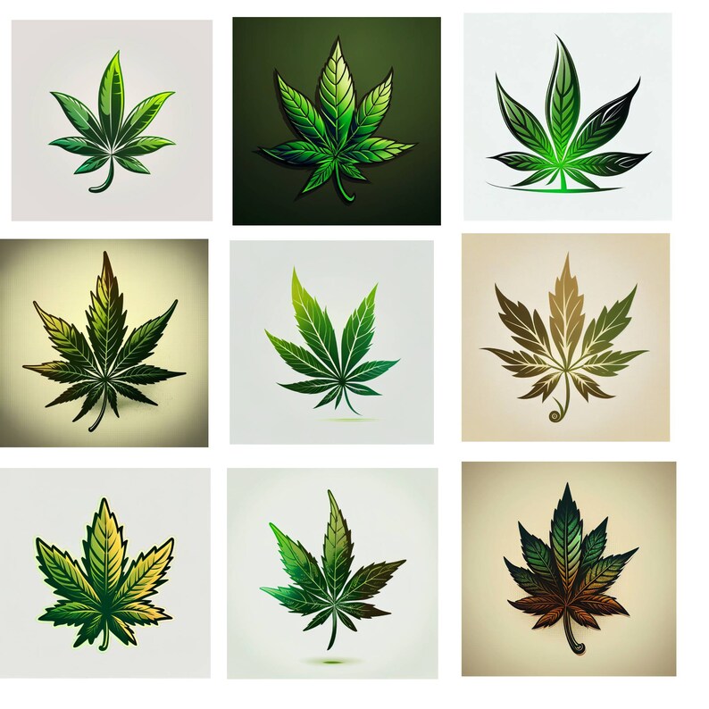 Set of 11 Vector Art Logos of Hemp - Etsy
