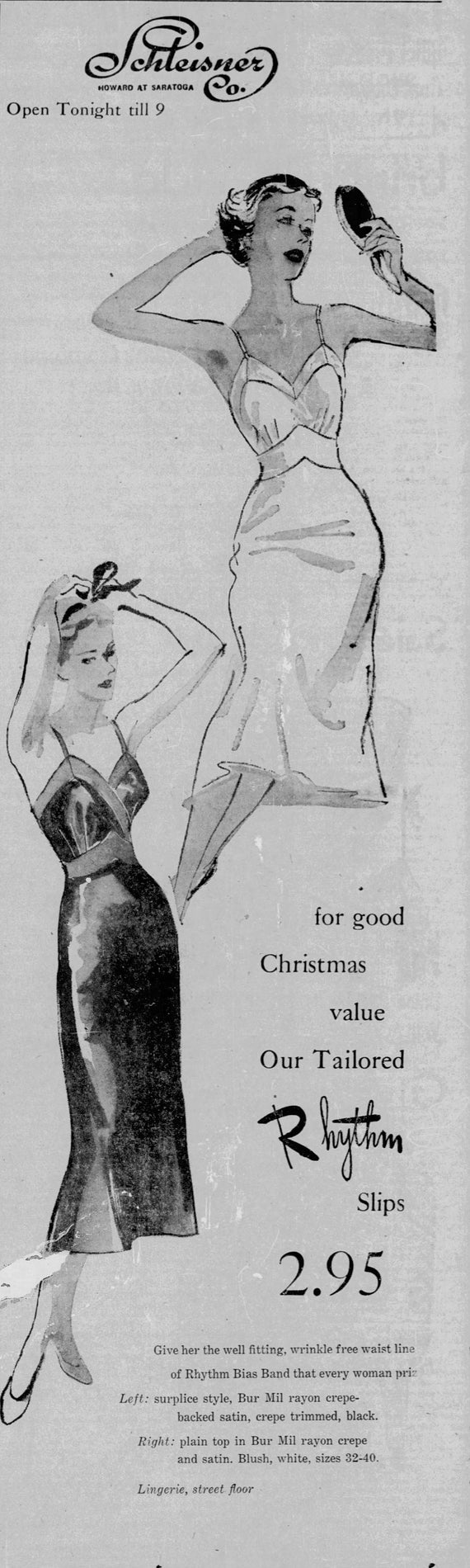 Vintage 1940s Nightgown by Rhythm Lingerie | XS, Extr… - Gem