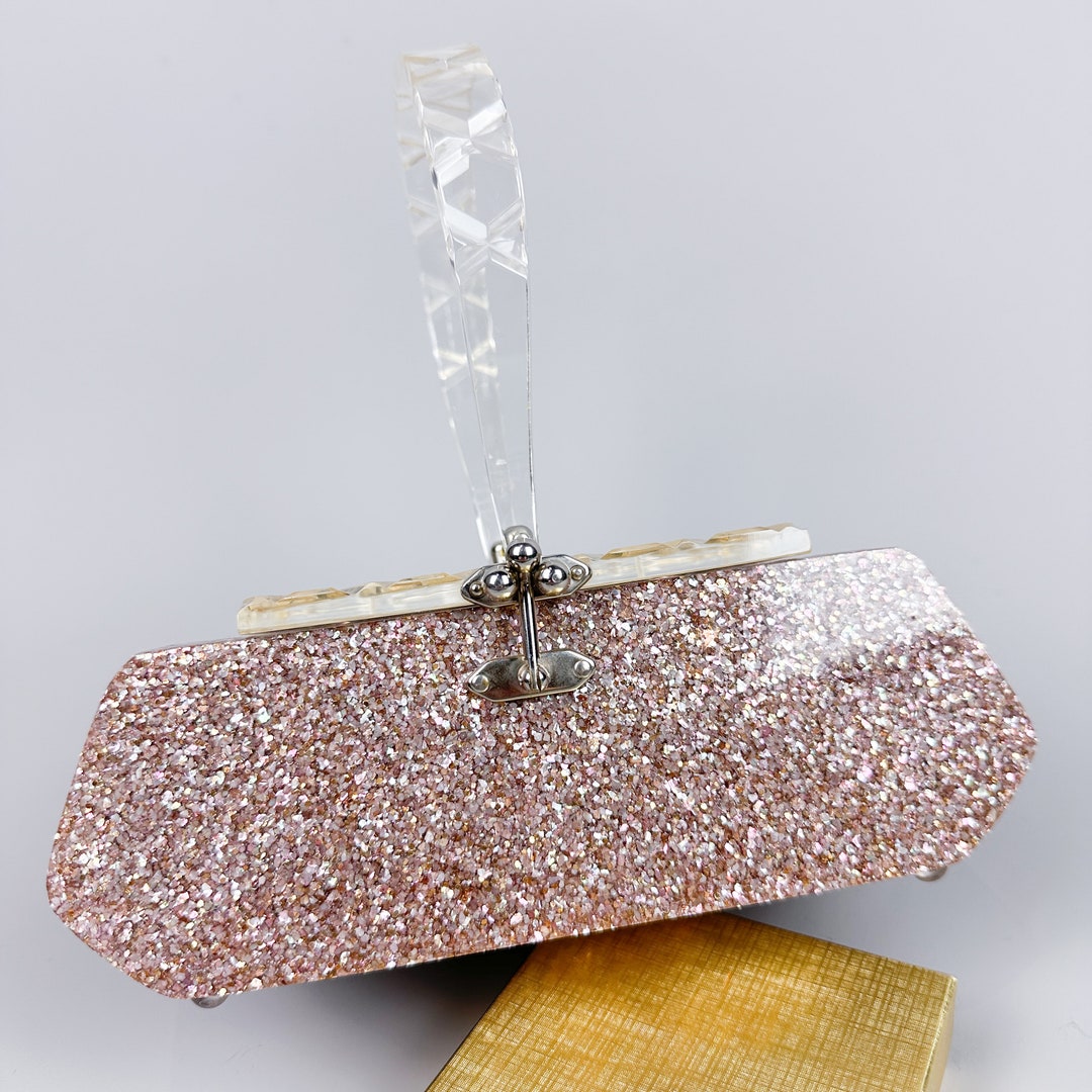 Vintage 1950s Pink Lucite Bag by Florida Handbags 50s Lucite Handbag in ...