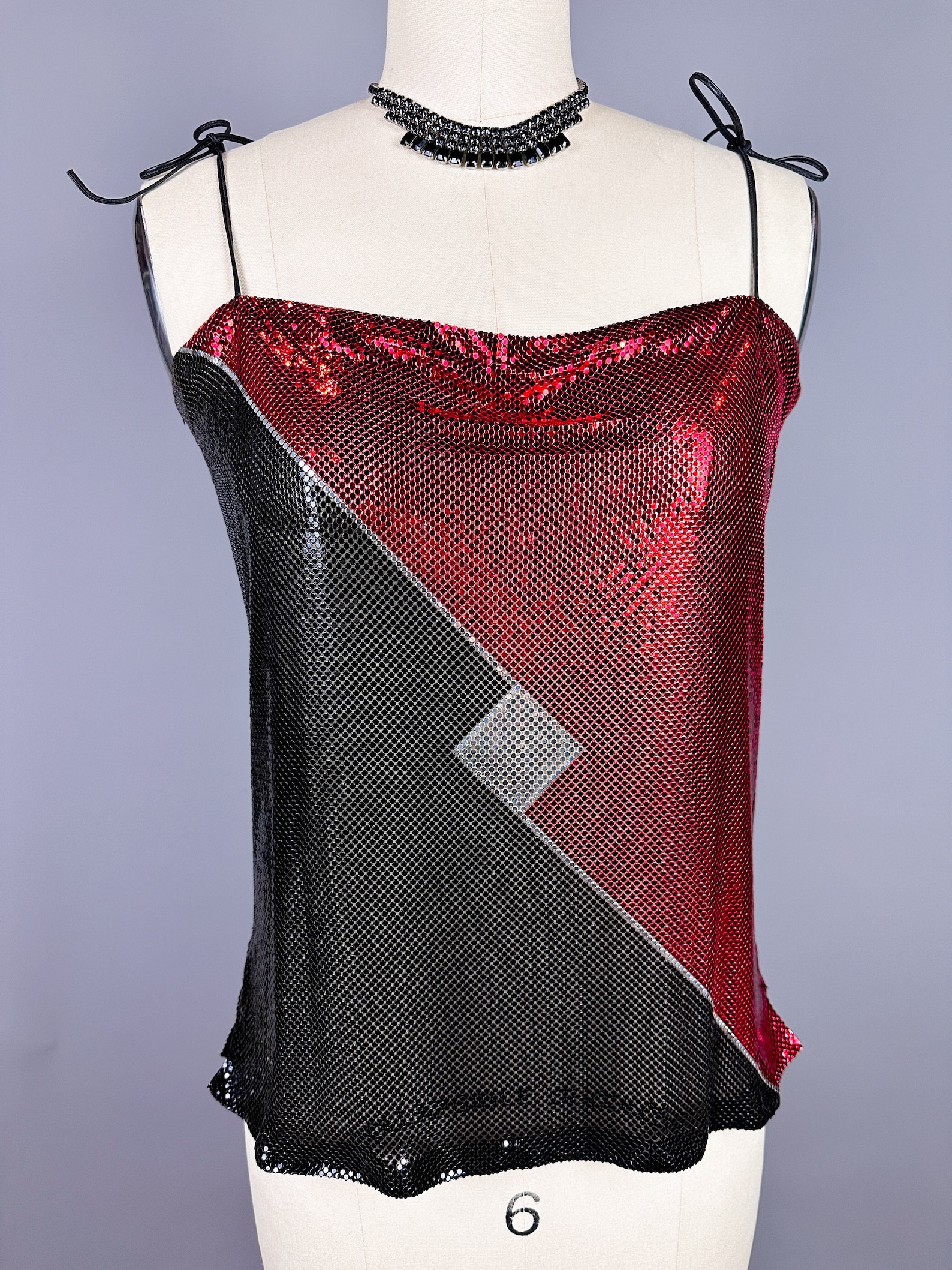 Vintage 1980s Whiting and Davis Top | 80s Vintage Metal Mesh Spaghetti ...