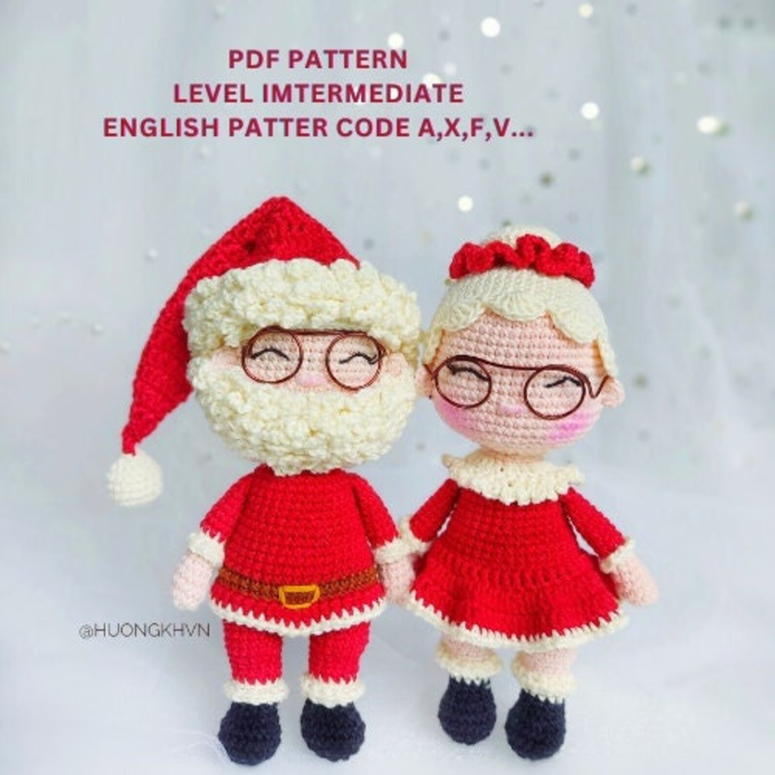 Crochet Xmas Doll Pattern Amigurumi Mr and Mrs Santa Claus - Etsy
