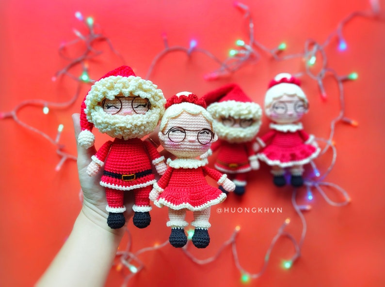 Crochet Xmas Doll Pattern Amigurumi Mr and Mrs Santa Claus - Etsy