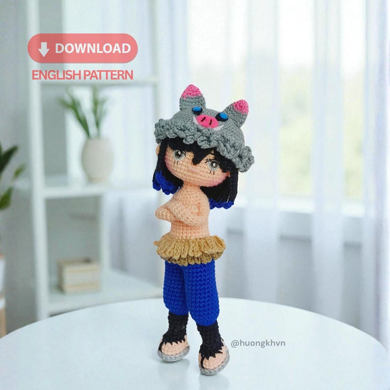 Inosuke Hashibira Crochet Pattern, Demon Slayer Amigurumi PDF, Anime ...