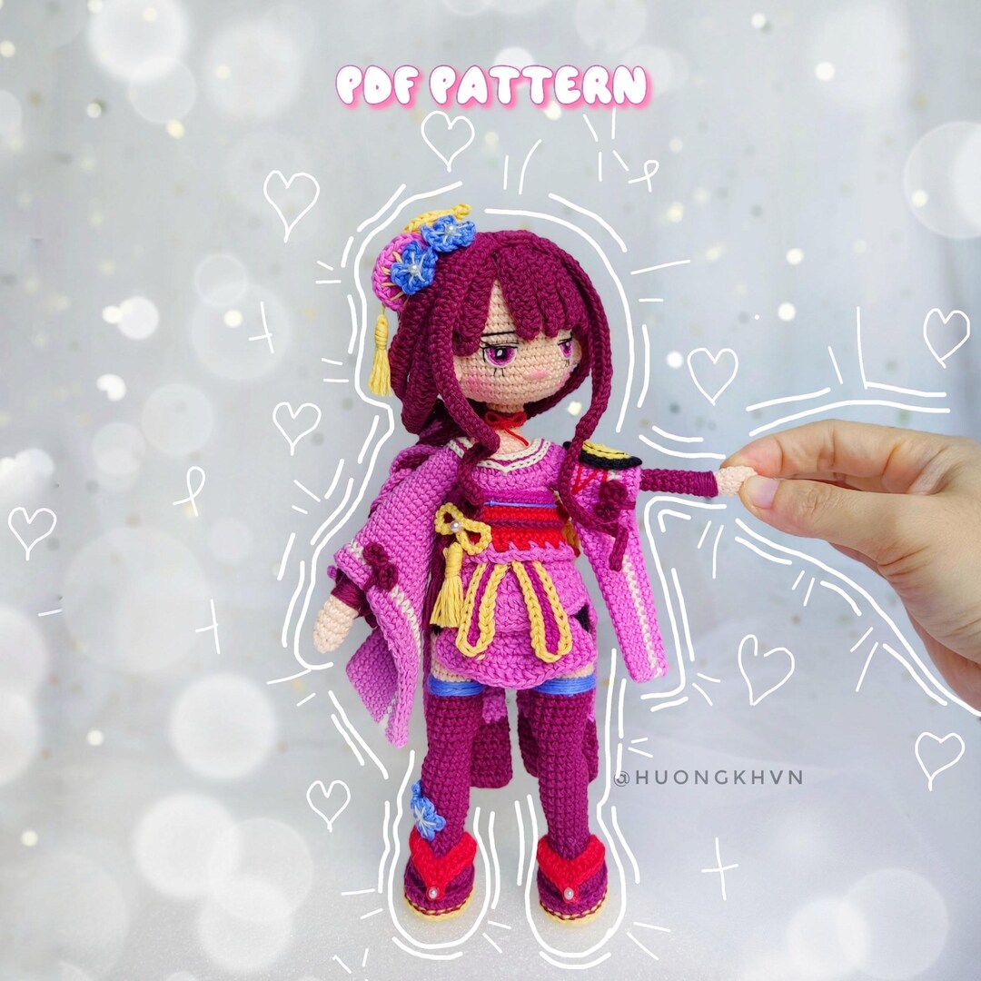 Crochet Raiden Shogun Doll Pattern: Genshin Impact Amigurumi (PDF ...