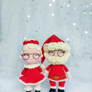 Crochet Xmas Doll Pattern, Amigurumi, Mr and Mrs Santa Claus Pattern ...