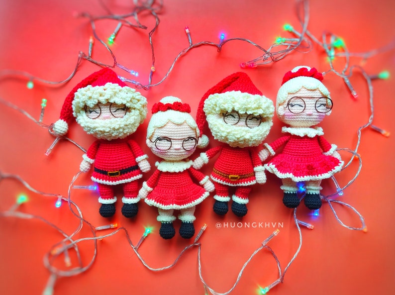 Crochet Xmas Doll Pattern Amigurumi Mr and Mrs Santa Claus - Etsy