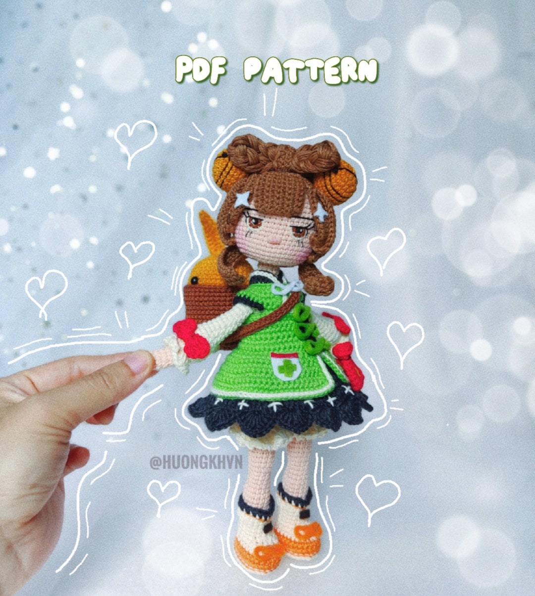 Crochet Doll Pattern, Crochet Yao Yao Doll Pattern, Yao Yao Genshin ...