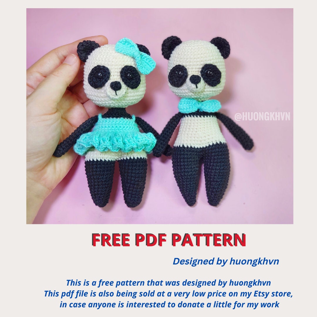 Panda Coupe Free Crochet Pattern Design by Huongkhvn, Amigurumi Pattern ...