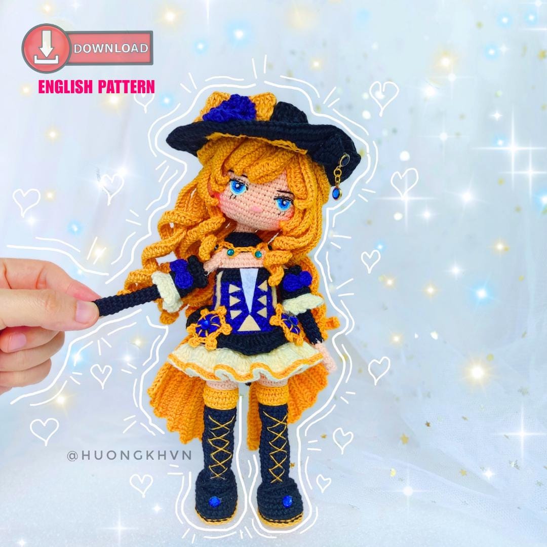Navia Crochet Pattern, Genshin Impact Amigurumi PDF, Anime Chef Doll ...