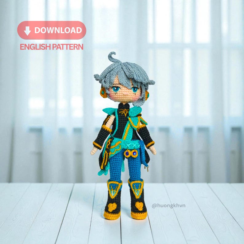 Alhaitham Crochet Pattern, Genshin Impact Amigurumi PDF, Anime Doll ...