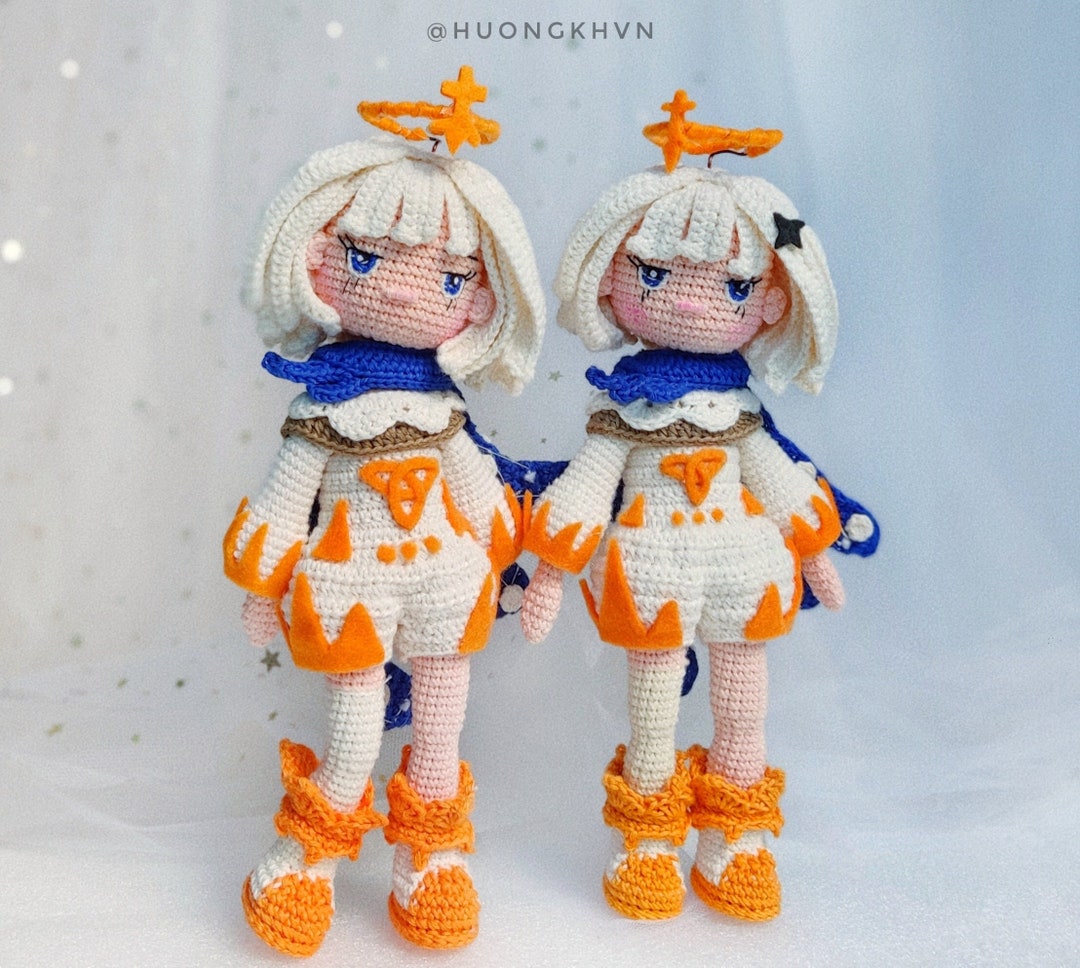Crochet Doll Pattern, Crochet Paimon Doll Pattern, Paimon Genshin ...