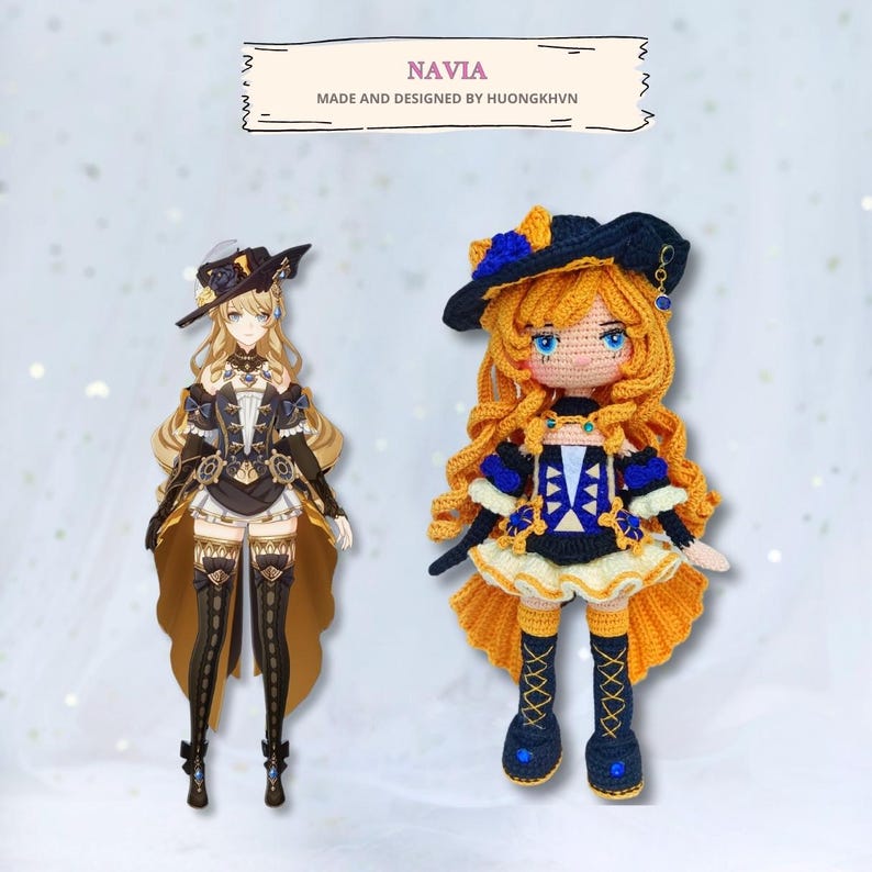Navia Crochet Pattern, Genshin Impact Amigurumi PDF, Anime Chef Doll ...
