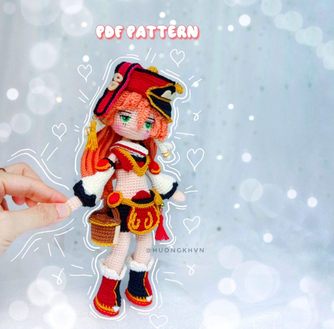 Yanfei Crochet Pattern, Genshin Impact Amigurumi PDF, Anime Chef Doll ...