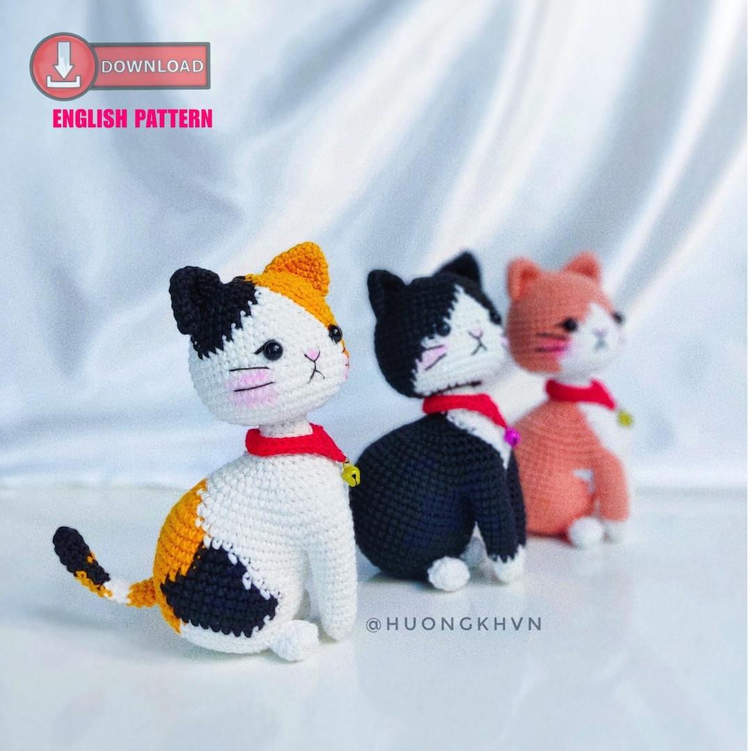 Sitting Calico Kitten Amigurumi Pattern | Crochet Cat Pattern ...