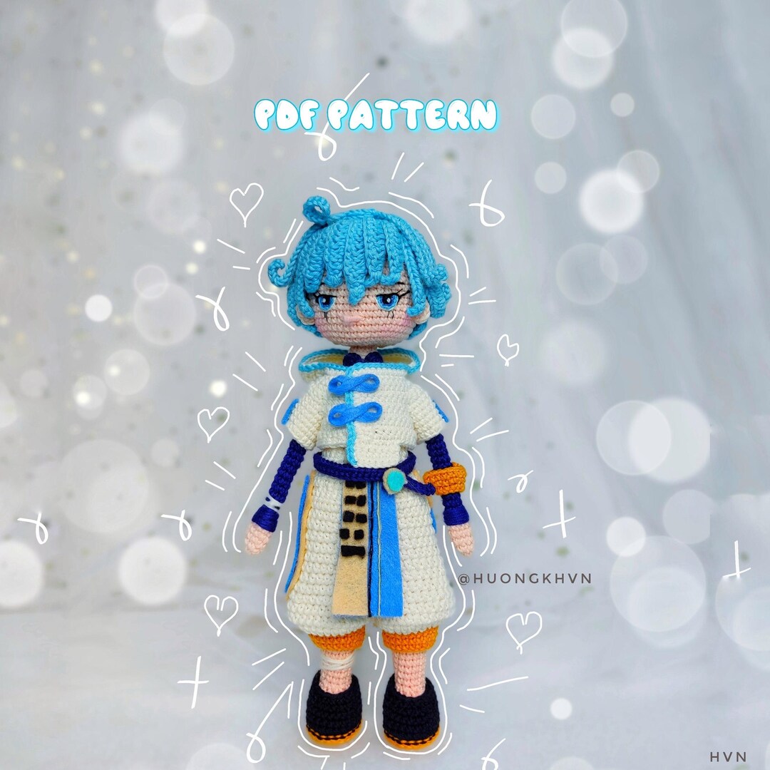 Chongyun Crochet Pattern, Genshin Impact Amigurumi PDF, Anime Chef Doll ...