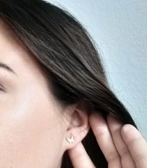 1 Pair of Girls Stud Earrings Butterflies Surgical Steel Children s Jewelry Girls Jewelry Animals Hypoallergenic Etsy