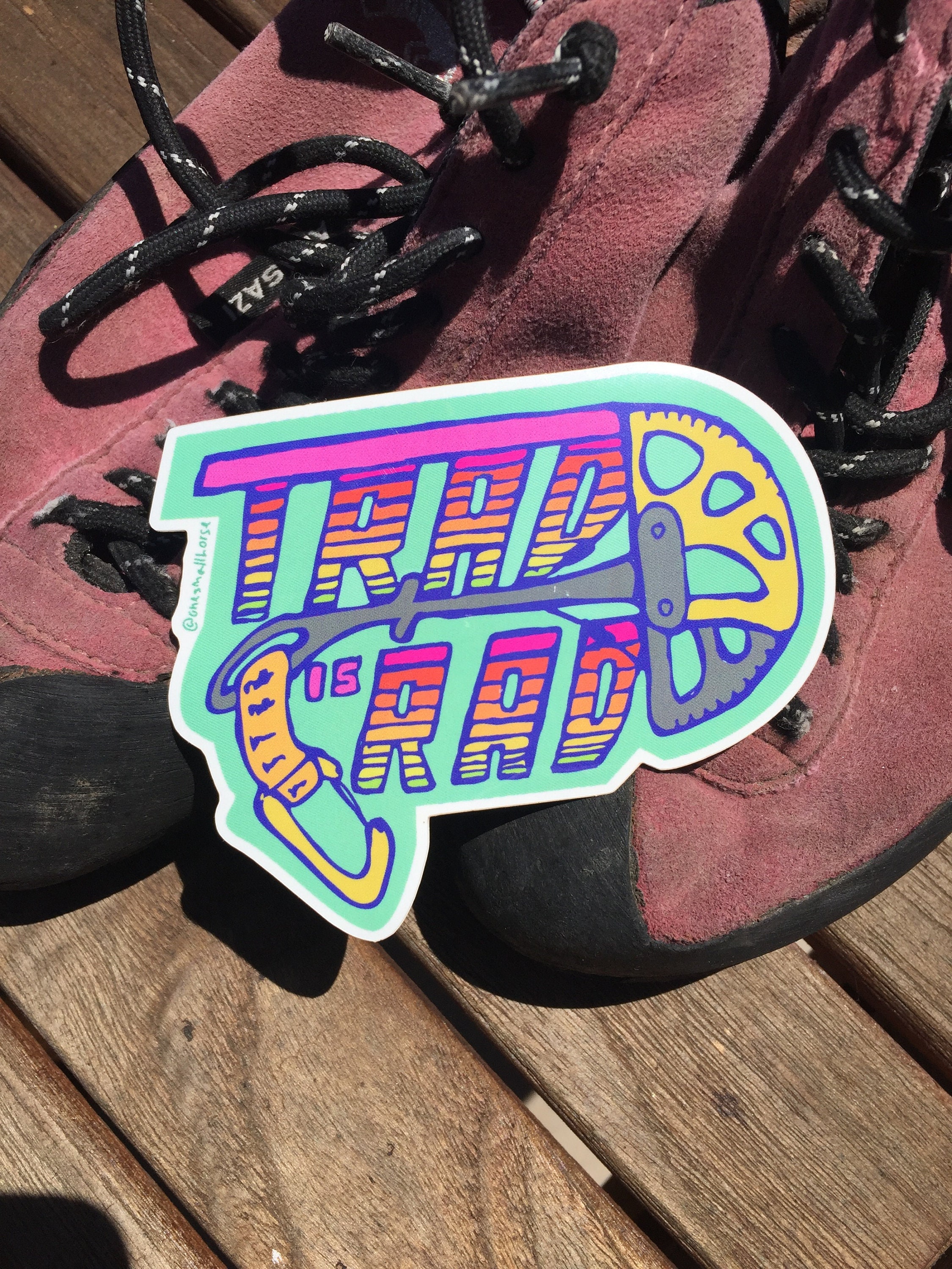 Trad is Rad LARGE Climbing Sticker Vinyl Rock Climber Gifts - Etsy