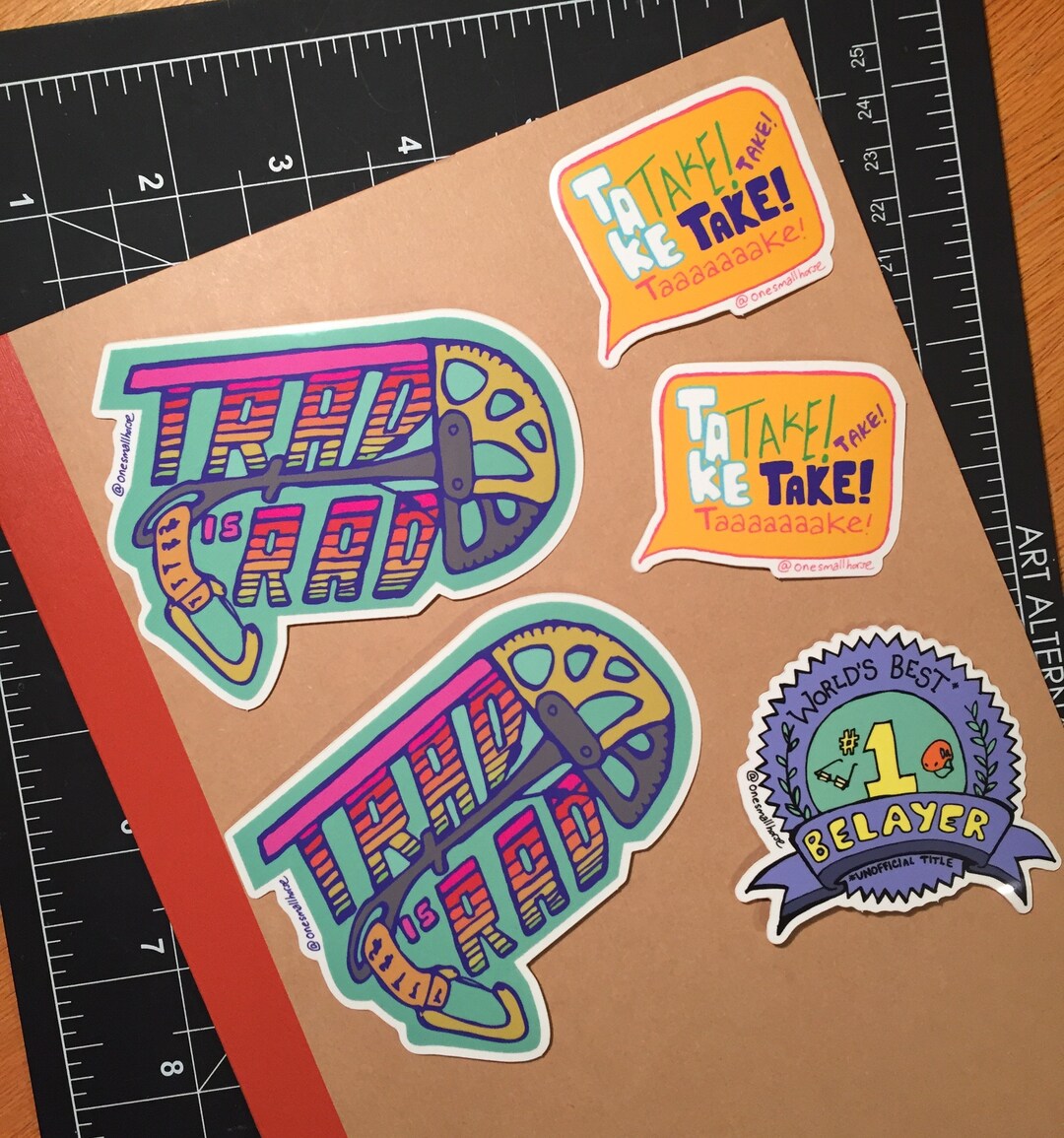 Trad is Rad Climbing Rock Climber Sticker Pack Climbing Gifts Bundle - Etsy