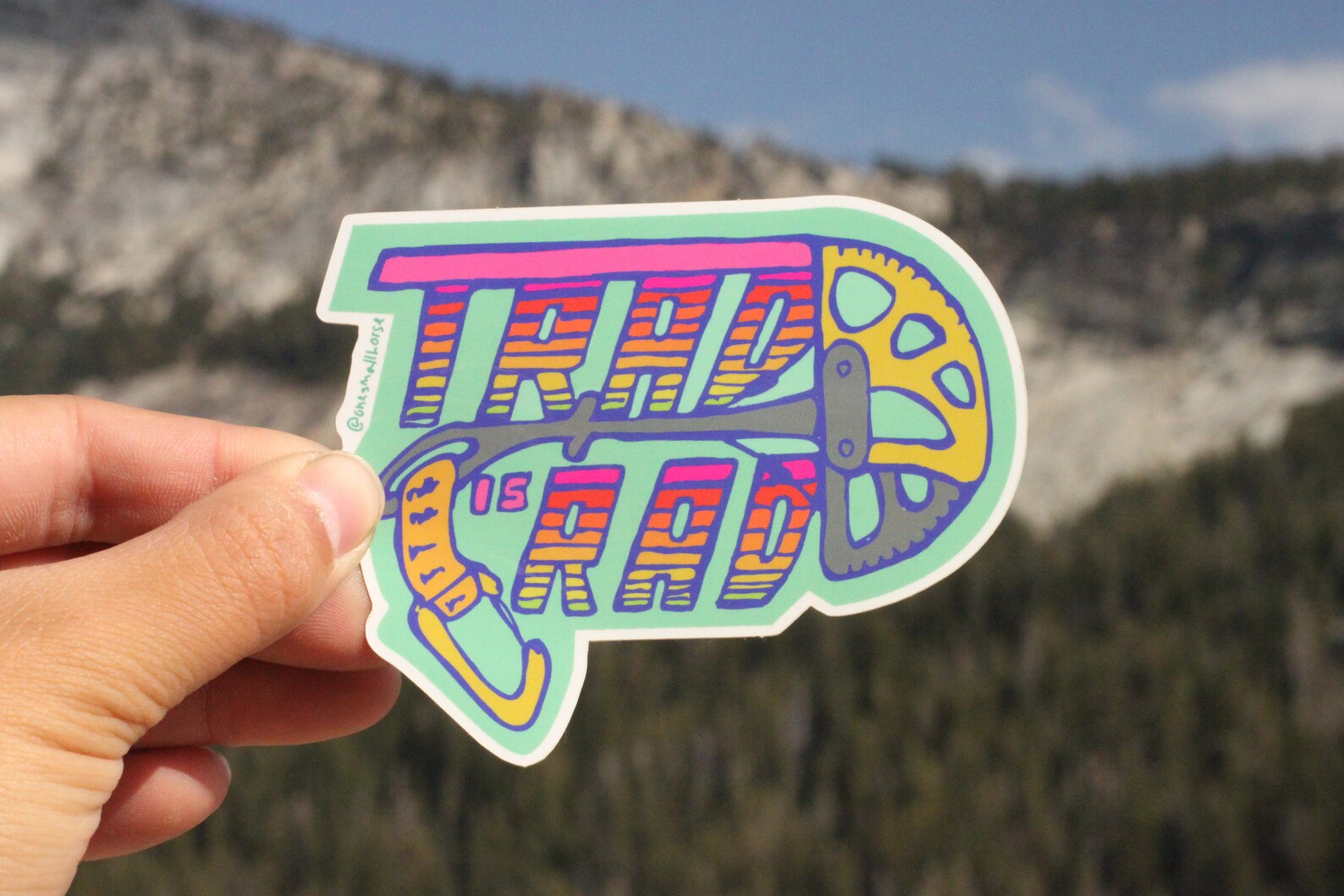 Trad is Rad LARGE Climbing Sticker Vinyl Rock Climber Gifts Handmade ...