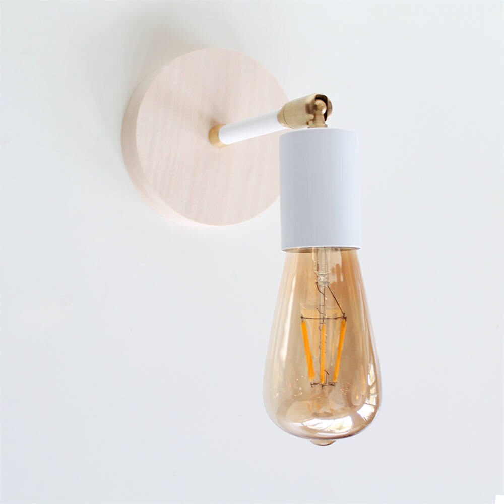 Adjustable Wood Wall Sconce Light Flush Mount Ceiling Lighting Gold ...