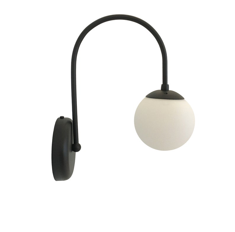 Minimal Glass Globe Sconce Modern Wall Lamp Arm Light - Etsy
