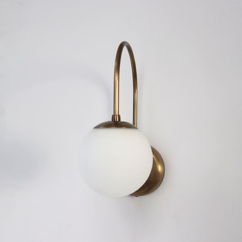 Minimal Glass Globe Sconce Modern Wall Lamp Arm Light - Etsy