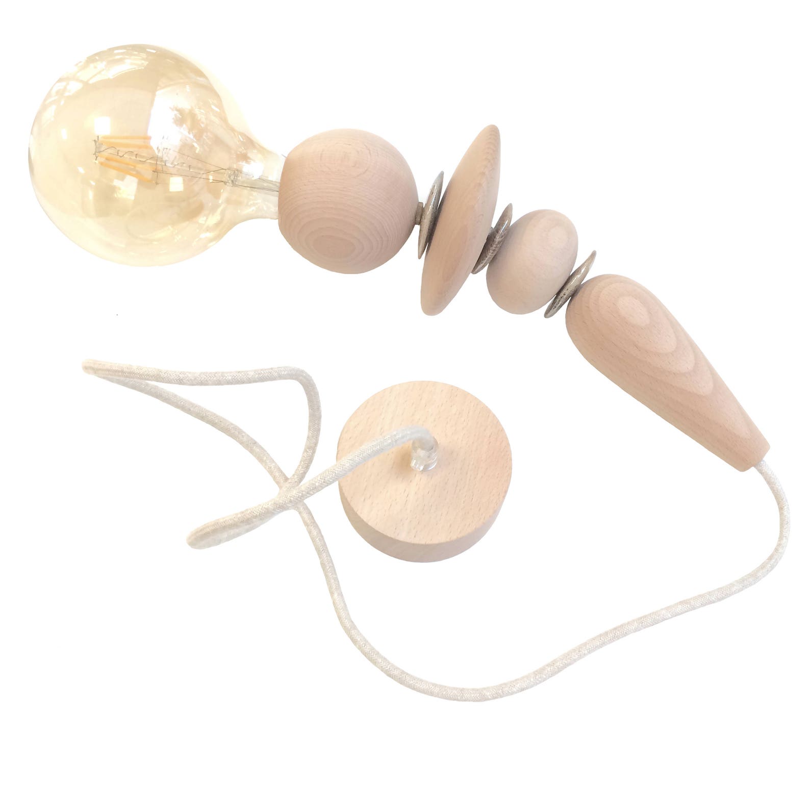 Wood Bead Pendant Light Modern Ceiling Lamp Wooden Beaded - Etsy