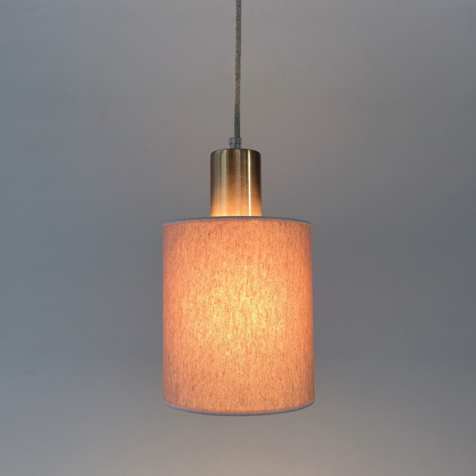Linen Pendant Light Minimal Lamp Fabric Lampshade Modern | Etsy