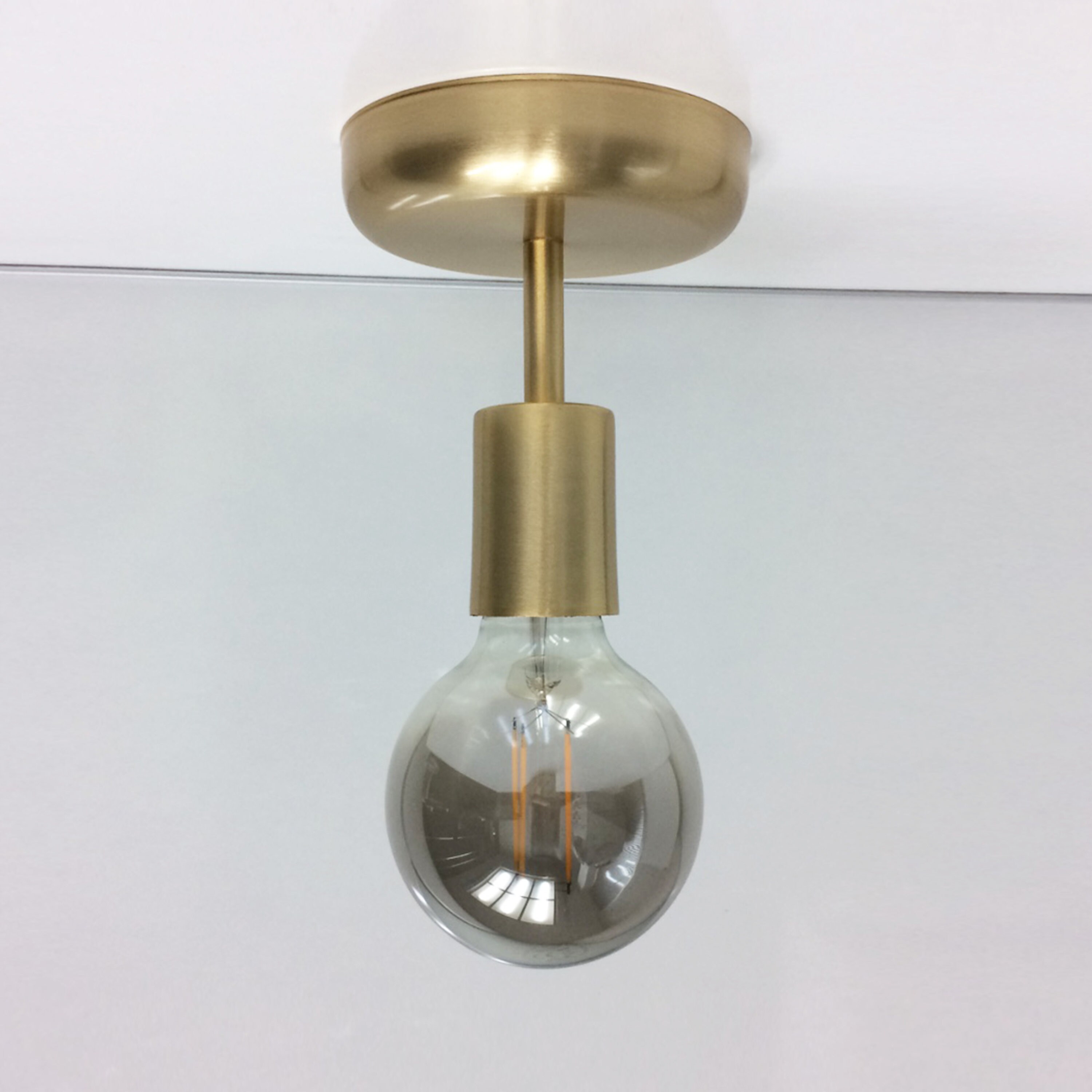 Brass Minimal Ceiling Light Flush Mount Foyer Lamp Brass Mid | Etsy