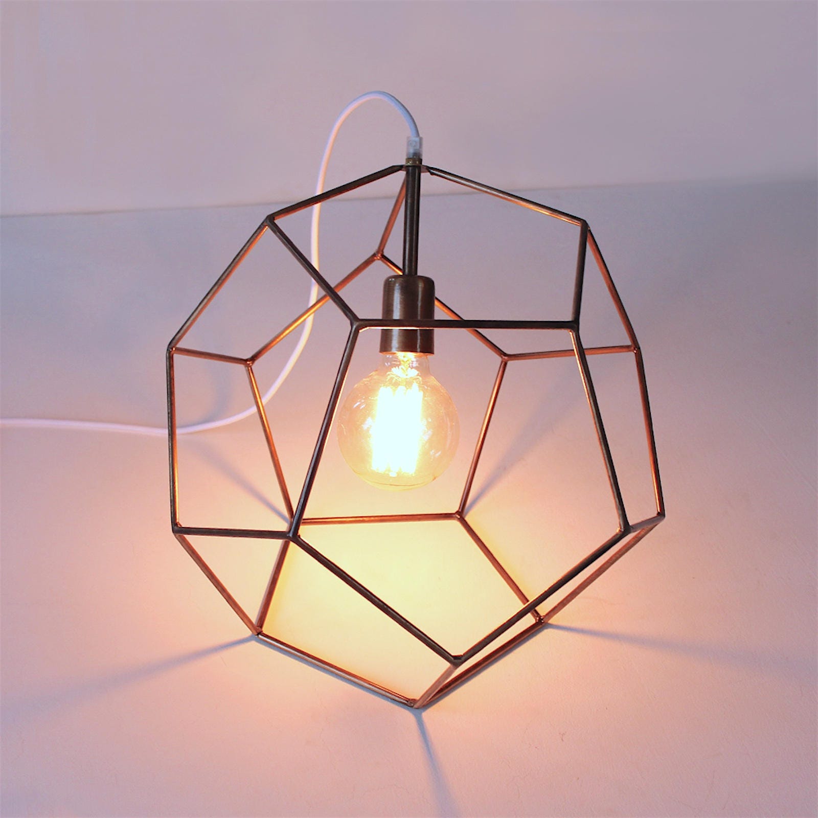 Modern Geometric Chandelier Cage Ceiling Light Minimal | Etsy