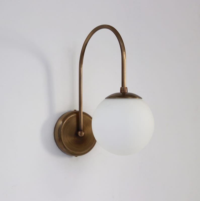 Minimal Glass Globe Sconce Modern Wall Lamp Arm Light - Etsy