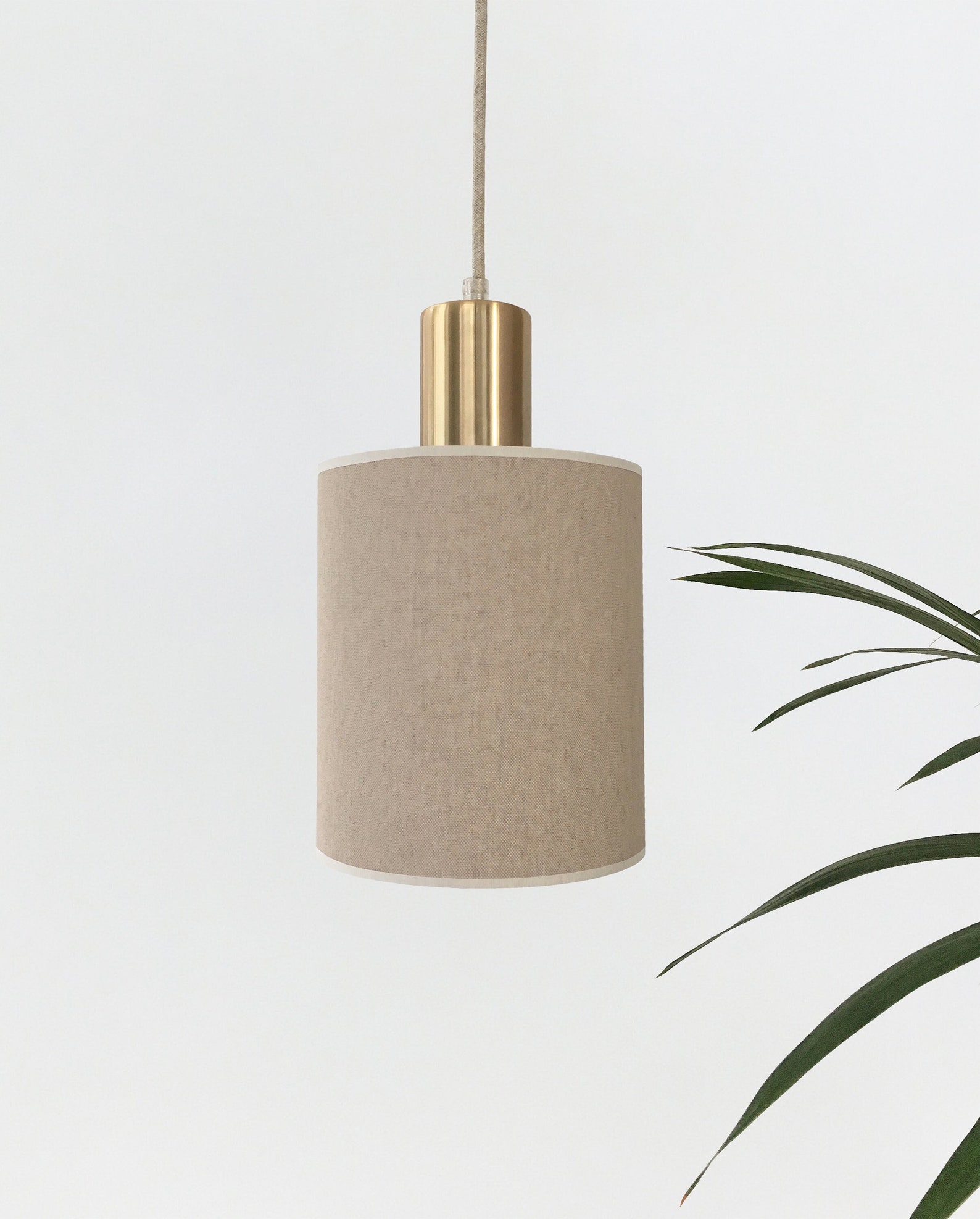 Linen Pendant Light Minimal Lamp Fabric Lampshade Modern - Etsy