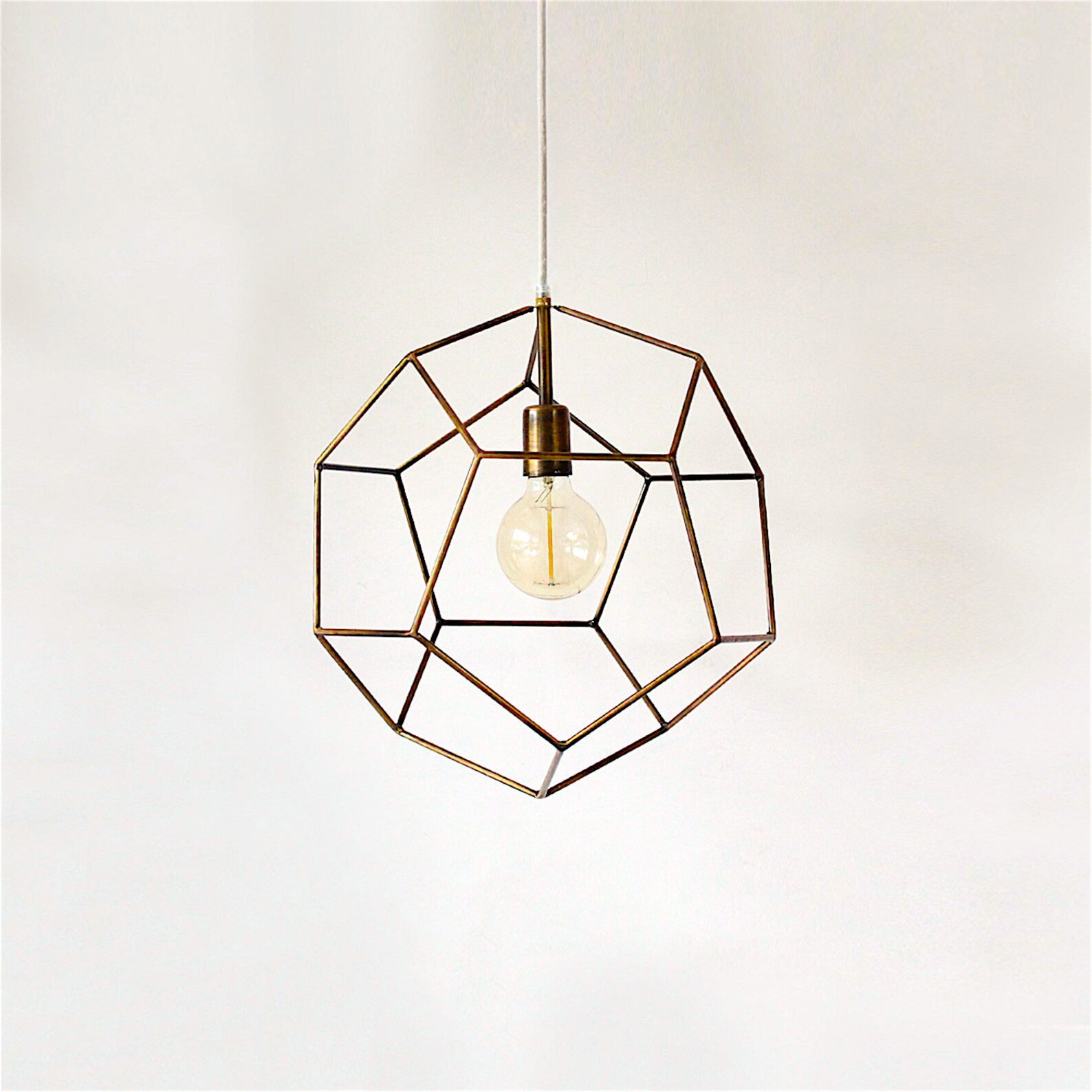 Modern Geometric Chandelier Cage Ceiling Light Minimal Industrial ...