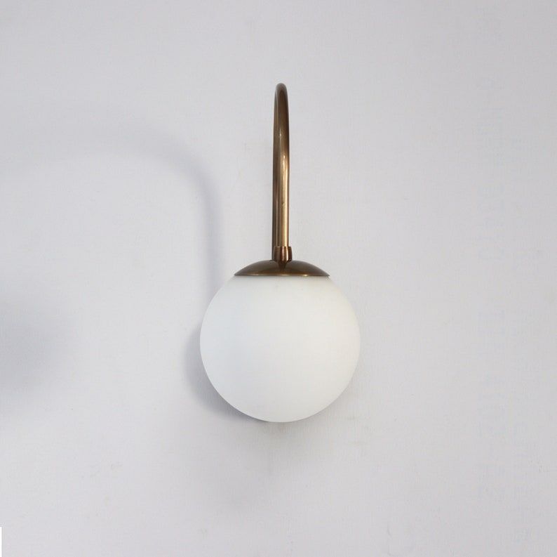 Minimal Glass Globe Sconce Modern Wall Lamp Arm Light - Etsy