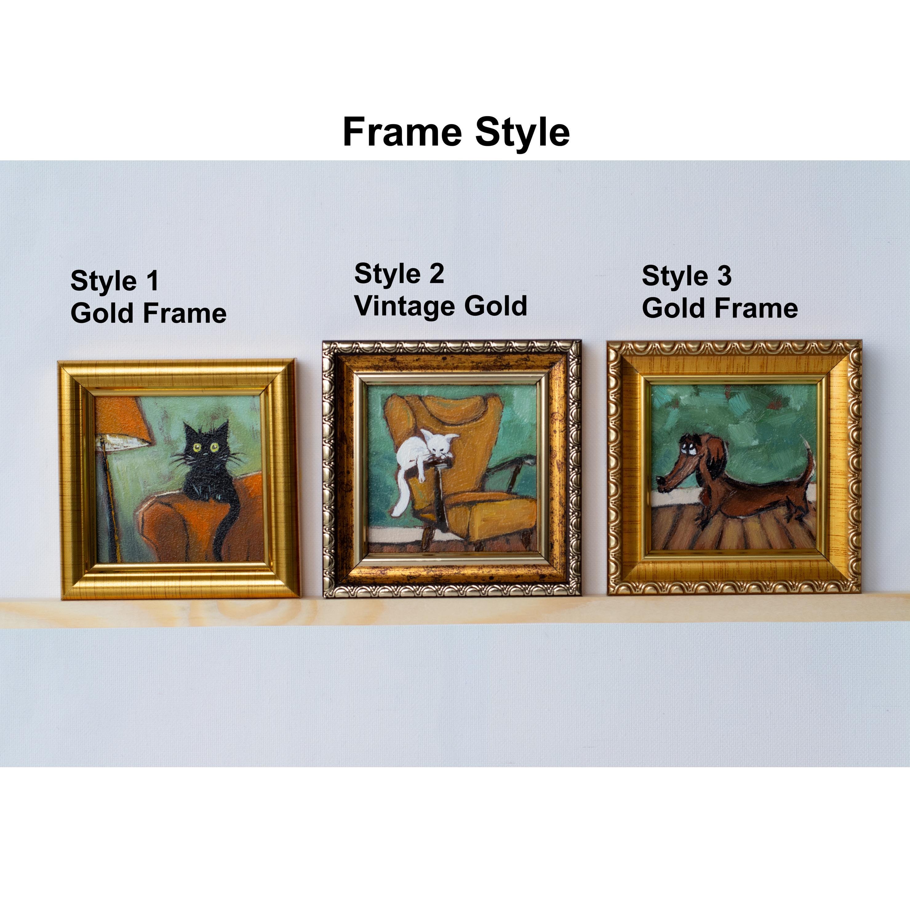 Miniature Cat Oil Painting: Bird & Beetle, 2x2 Inches - Etsy