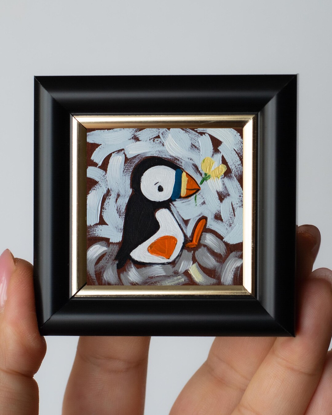 Toucan Miniature: Original Oil Painting, Handmade Bird Art, 5×5 Cm, 2x2 ...