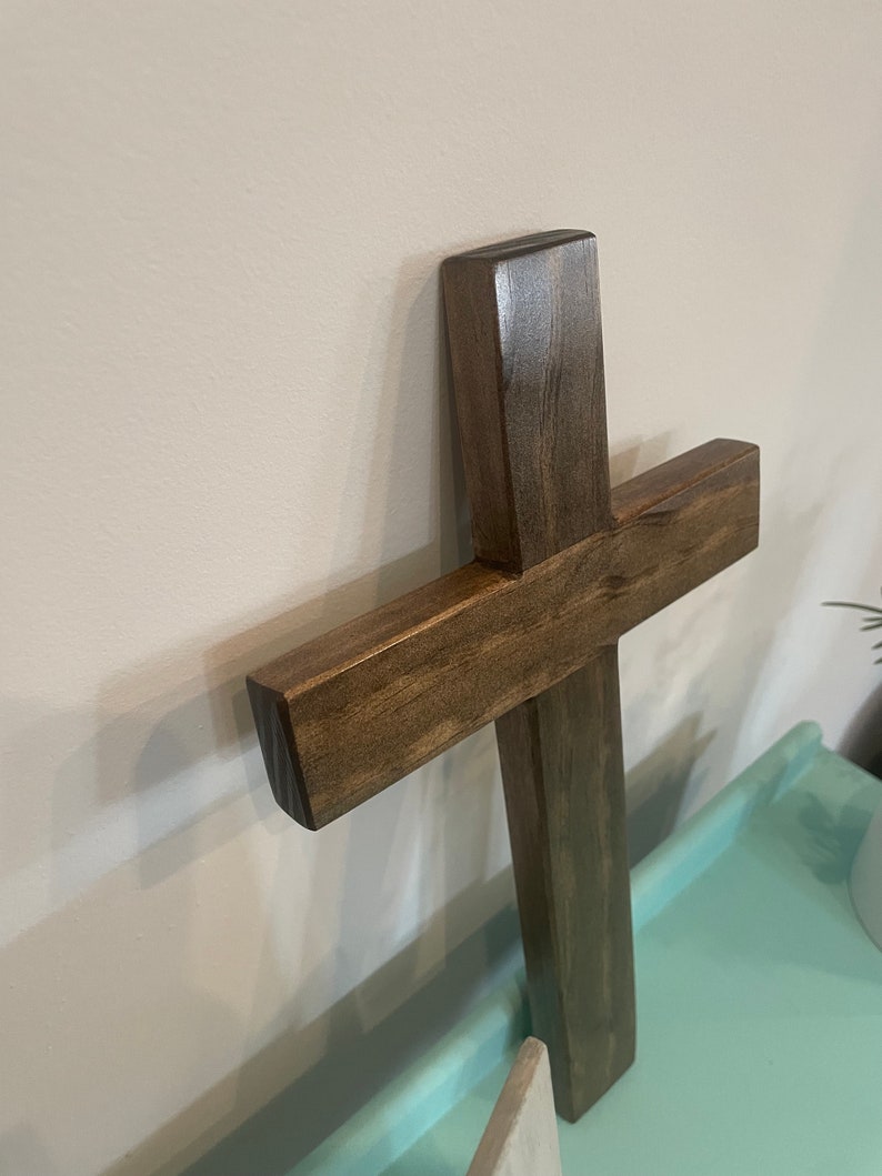 Wooden Cross Wood Cross Stained Wooden Cross Dark Walnut - Etsy
