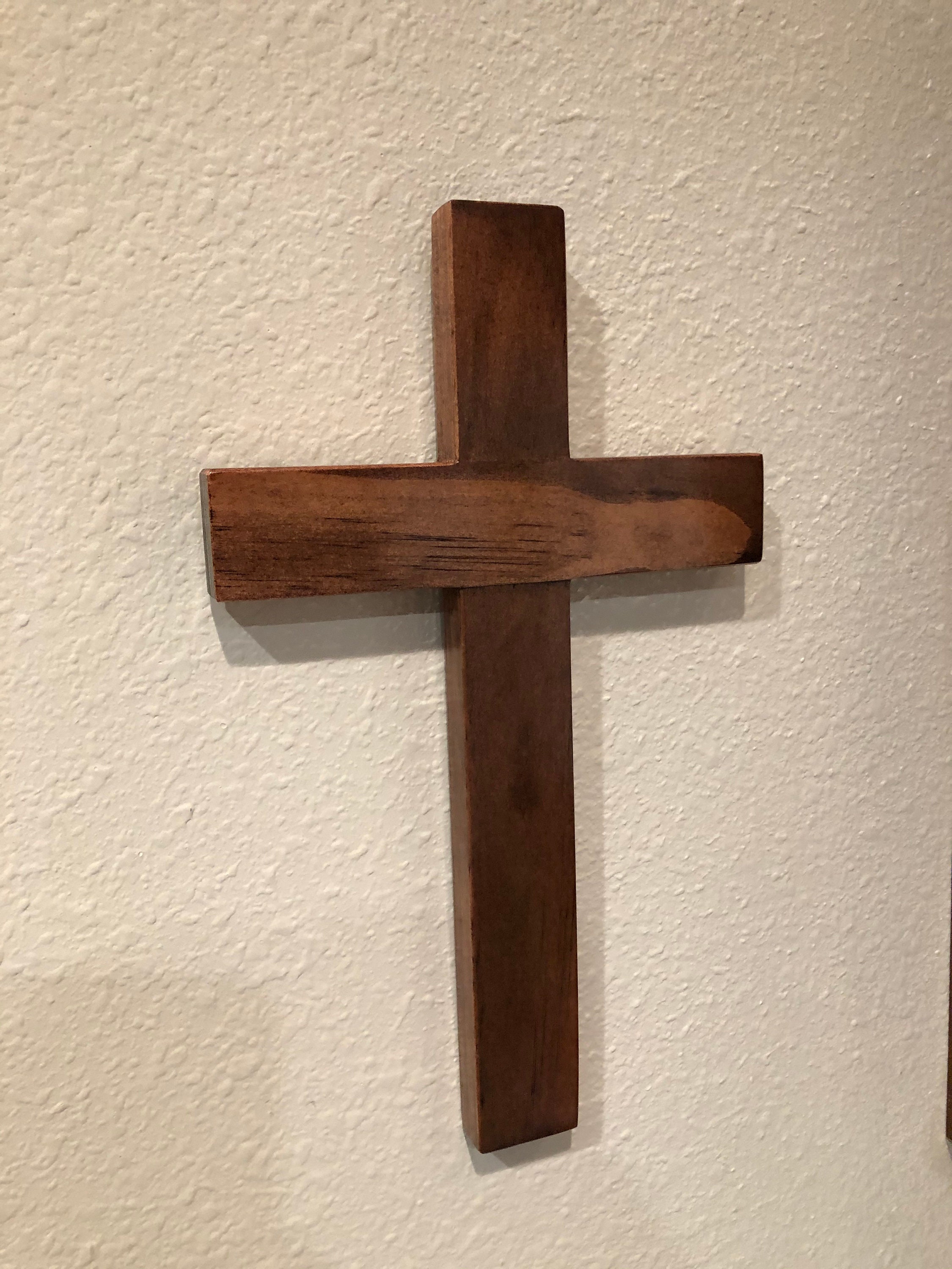 Wooden Cross Stained Cross Wood Cross Wall Cross Red - Etsy