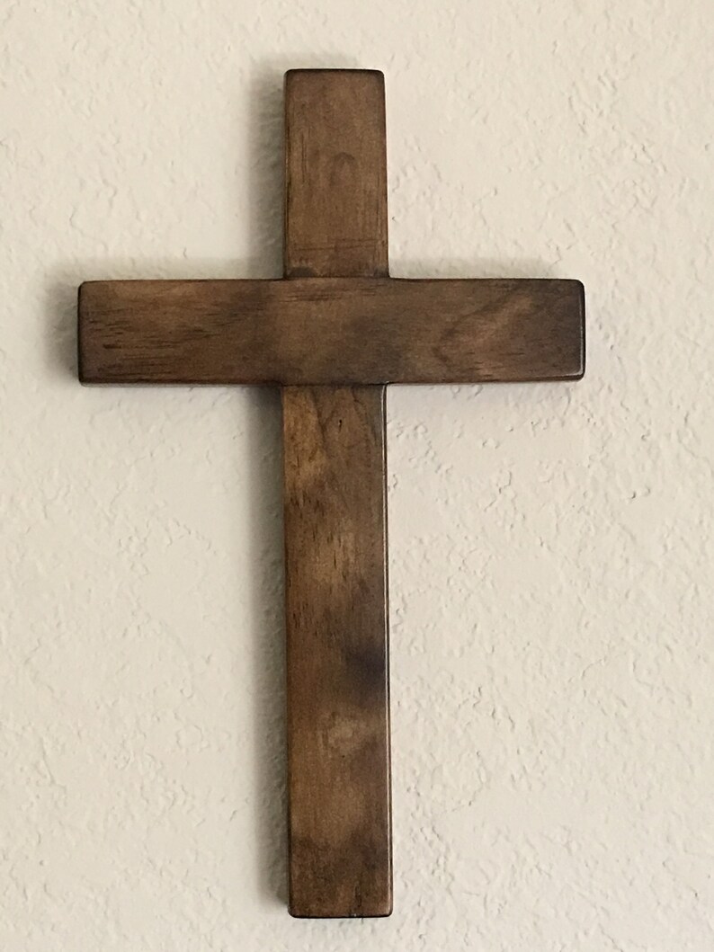 Wooden Cross Wood Cross Stained Wooden Cross Dark Walnut - Etsy