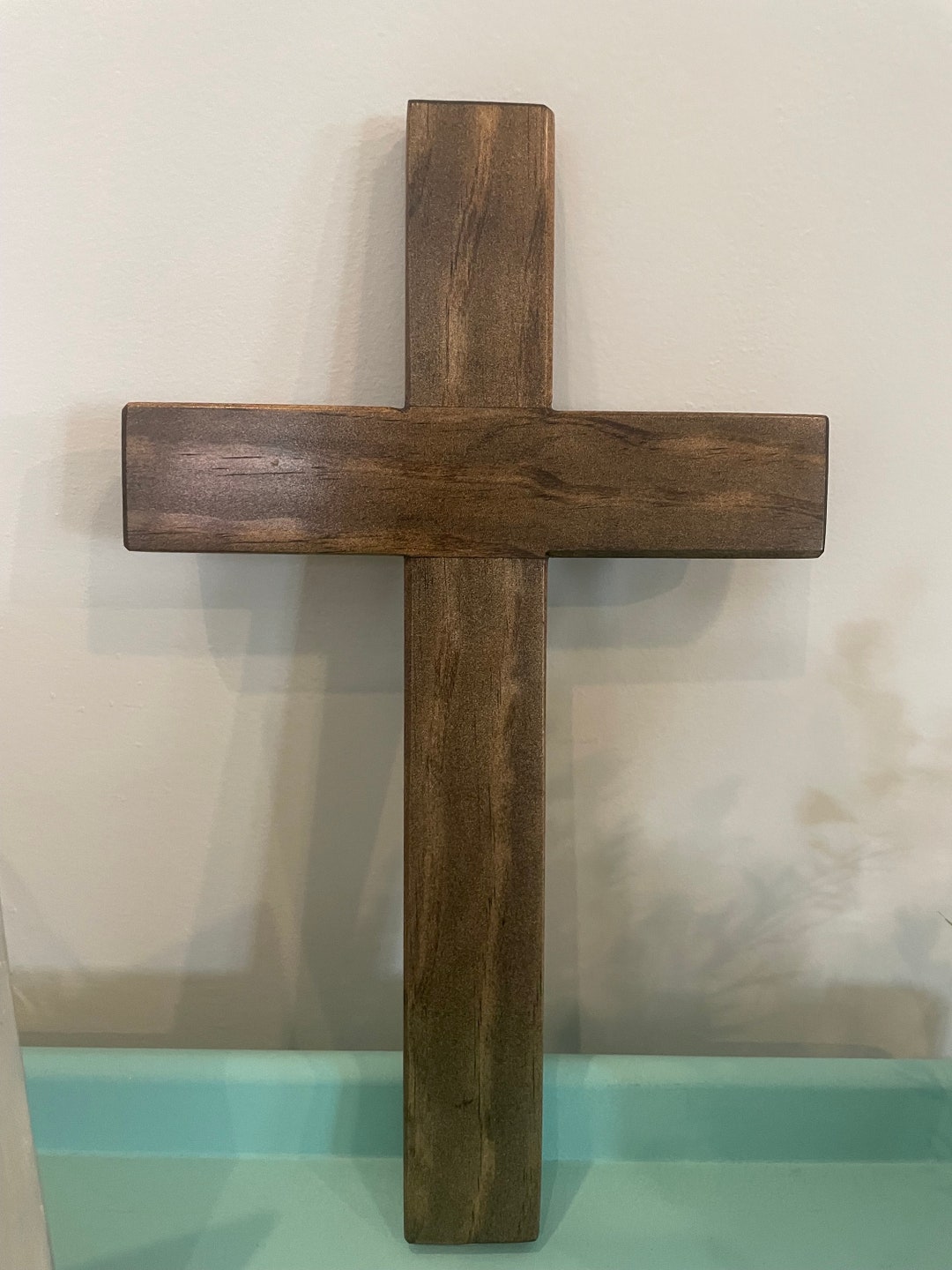 Wooden Cross, Wood Cross, Stained Wooden Cross, Dark Walnut Cross ...