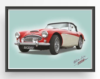 Austin Healey 3000 MK 1962 Car SVG/EPS Outline Printable, Cricut ...