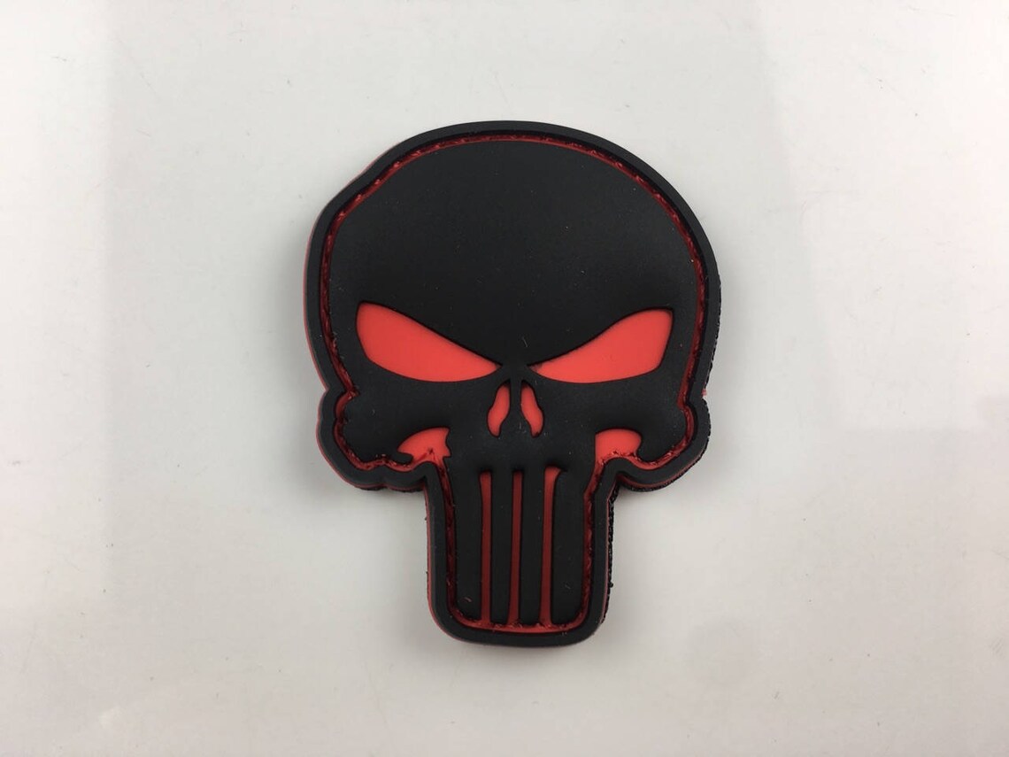 Punisher Skull Red and Black 3D PVC Morale Patch - Etsy