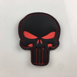 Punisher Skull Red and Black 3D PVC Morale Patch - Etsy