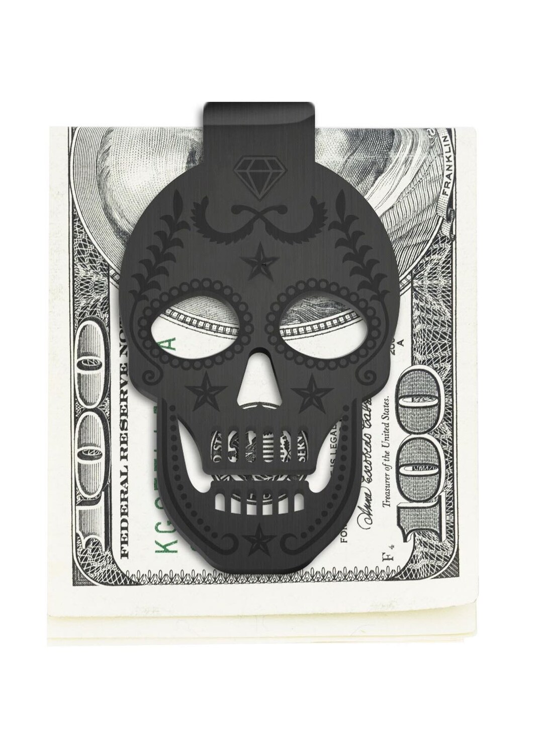 Matte Black Stainless Steel Skull Money Clip - Etsy