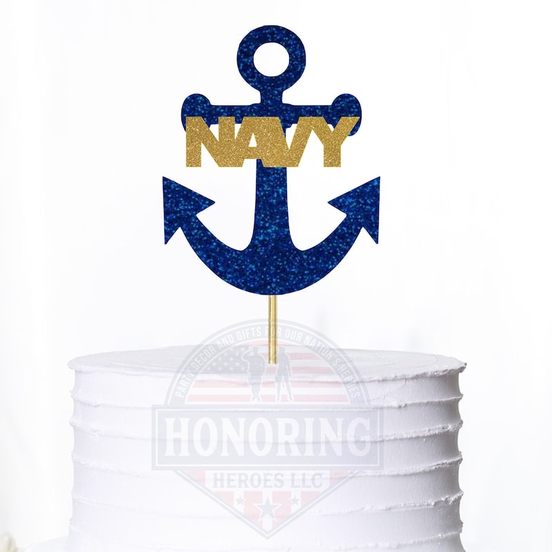 Navy Cake Topper - Etsy