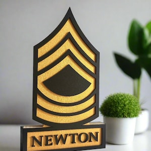 ARMY Rank Self Standing Name Plate - Army Enlisted Ranks - Army ...