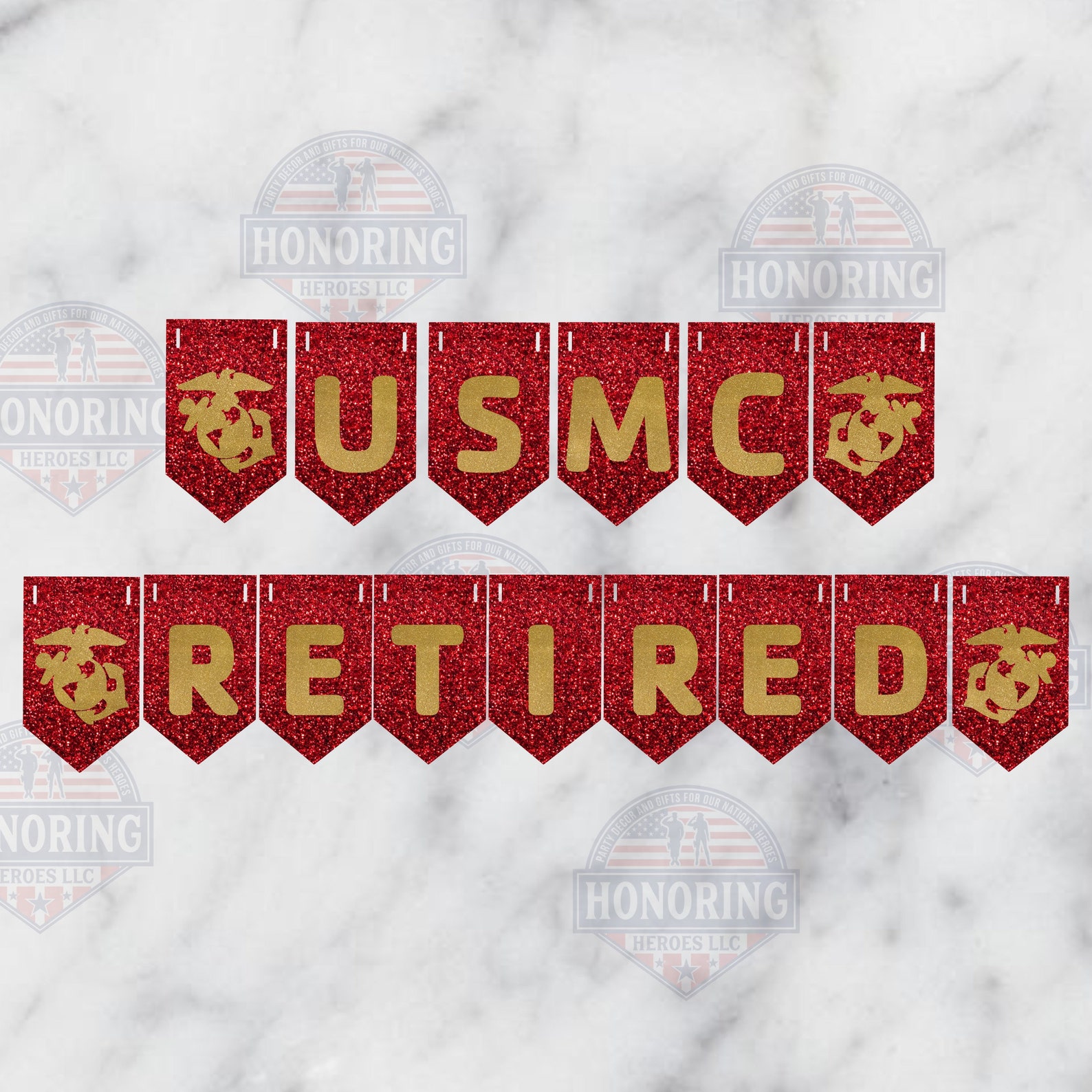 USMC Retired Banner | Etsy